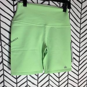 ALO Yoga | Shorts | Alo Yoga Neon Lime Biker Shorts Green Small Nwt ...